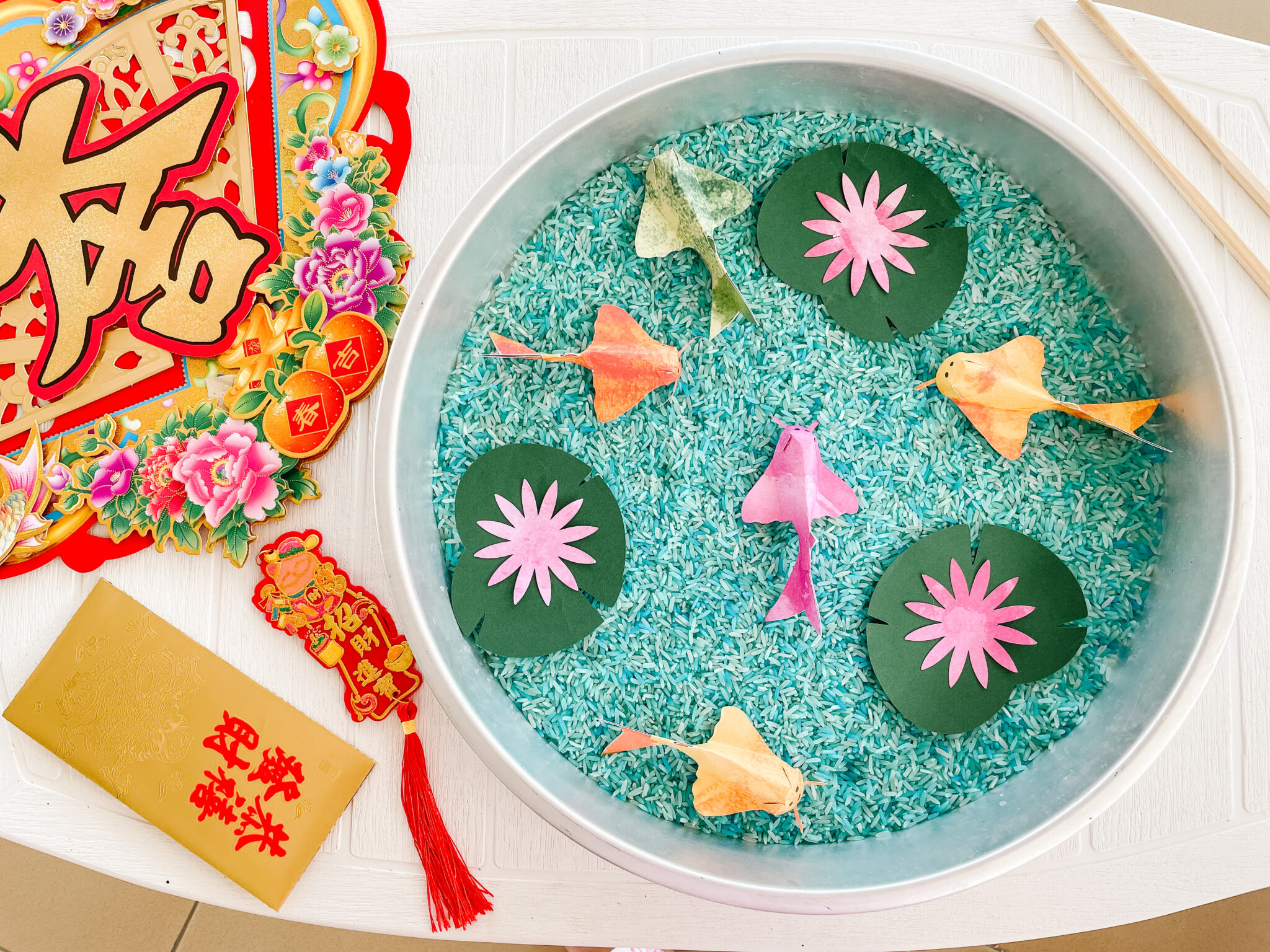 Koi Fish Sensory Bin