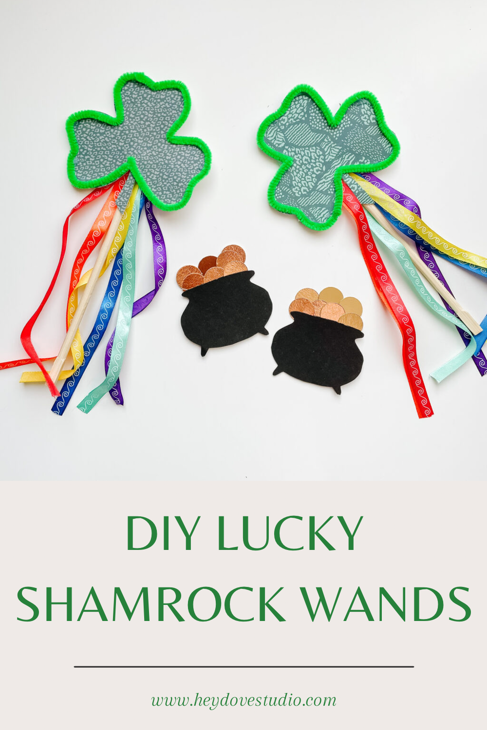 DIY Lucky Shamrock Wands