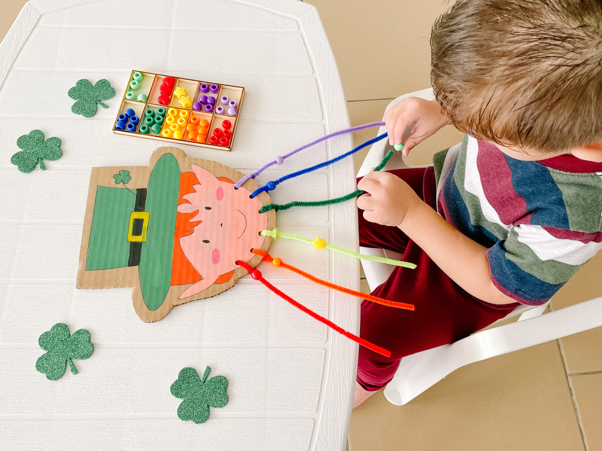 Leprechaun Beard Threading Activity