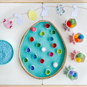 Rainbow Pompoms Sorting and Counting Activity