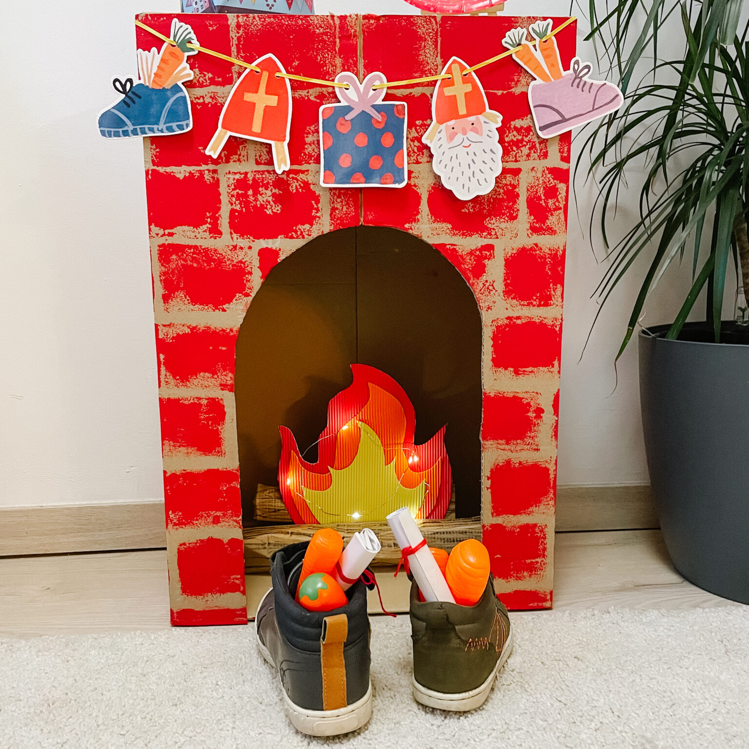 DIY Carboard Fireplace