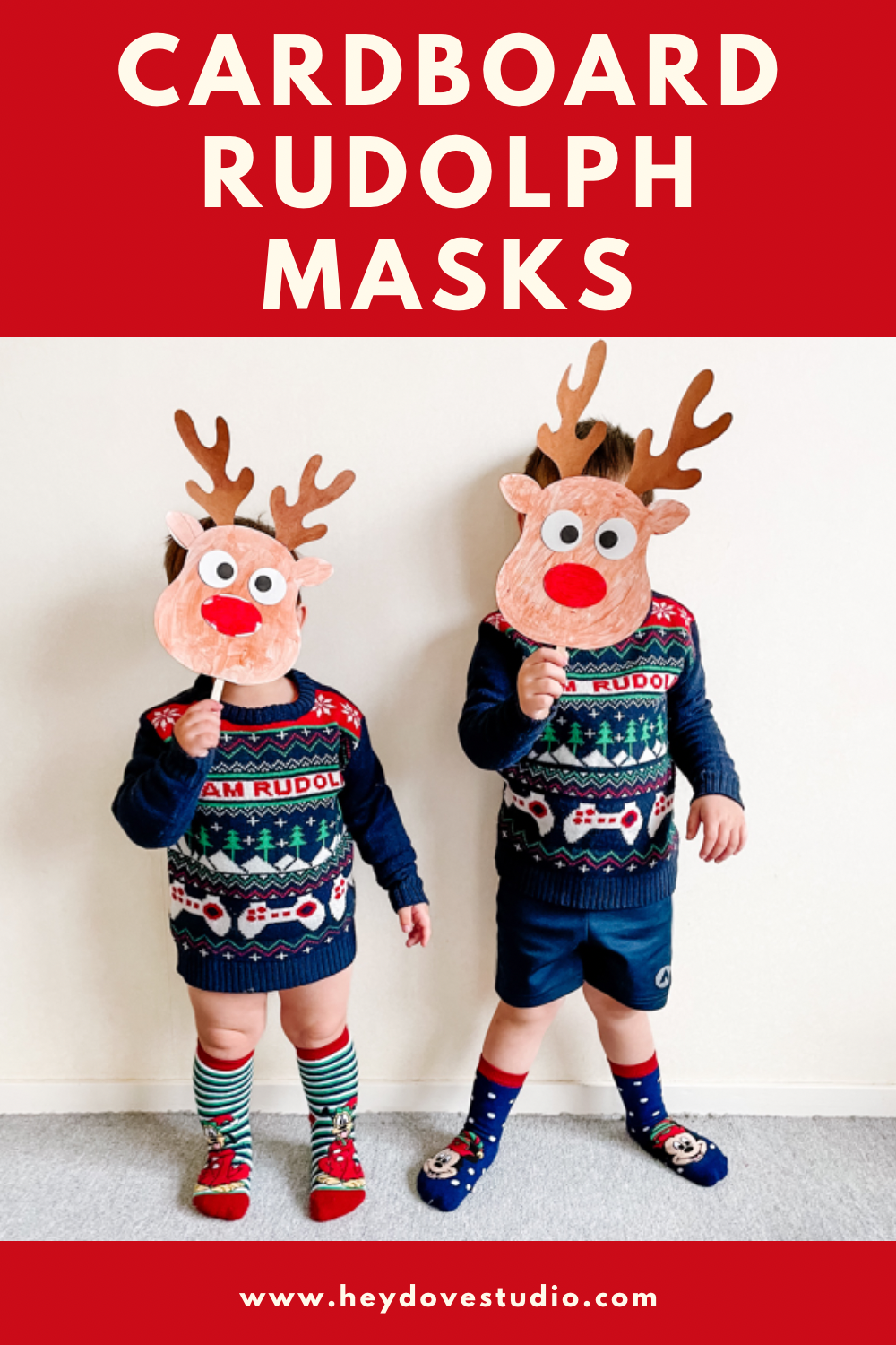 Cardboard Rudolph Masks