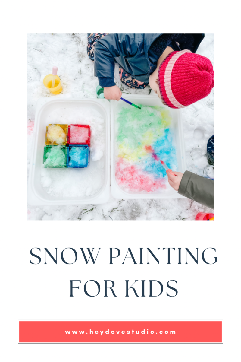 Snow painting for kids